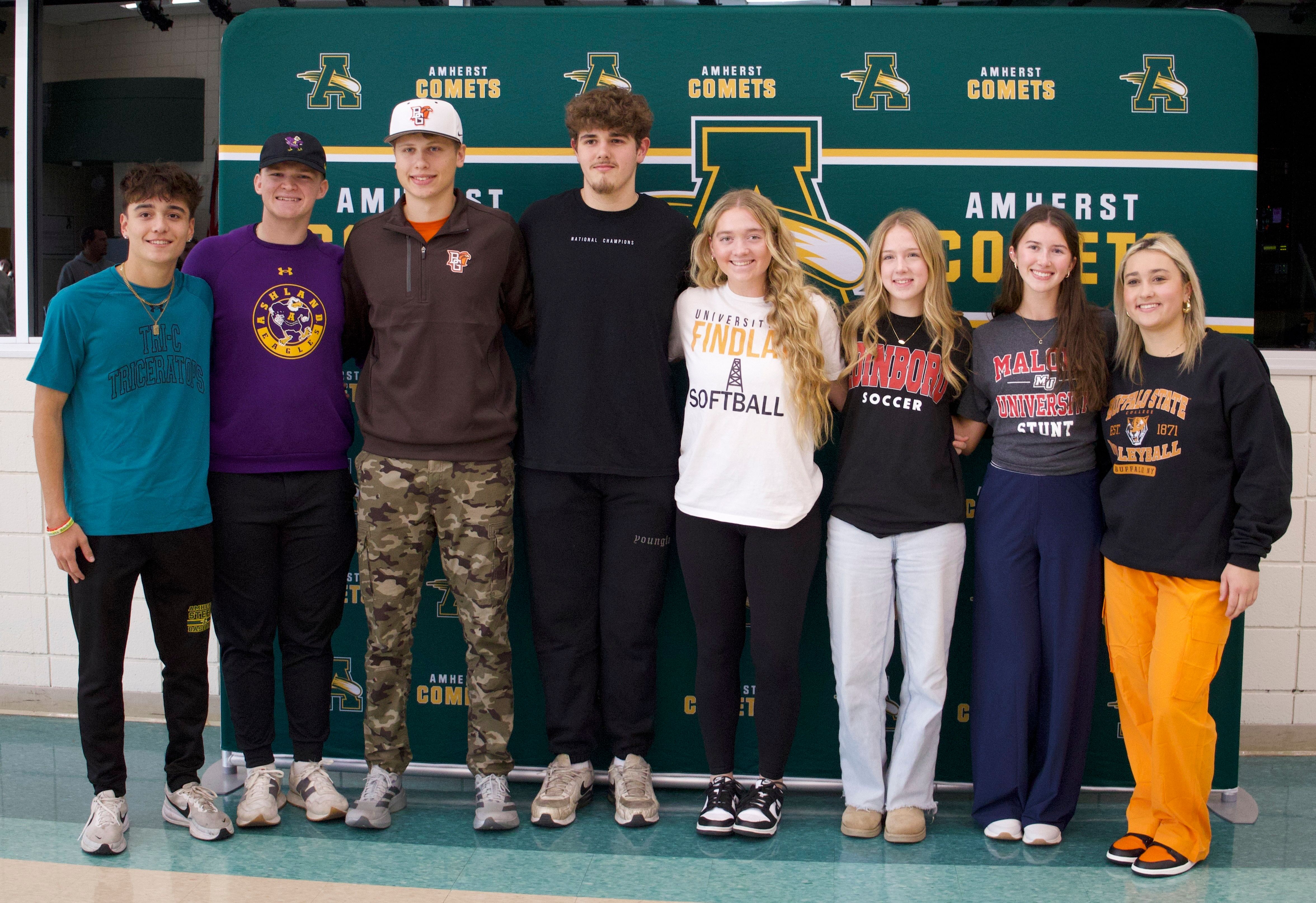 8 Comets Sign to Continue their Athletic Careers - Amherst Steele High ...