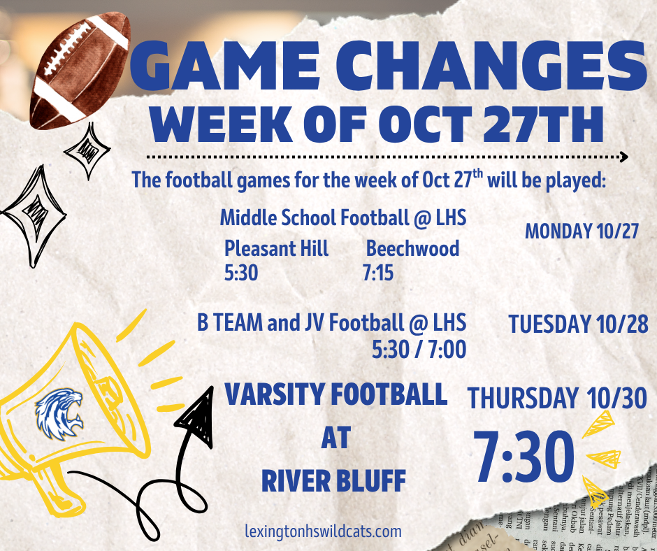 Football Game Changes vs River Bluff - Lexington High