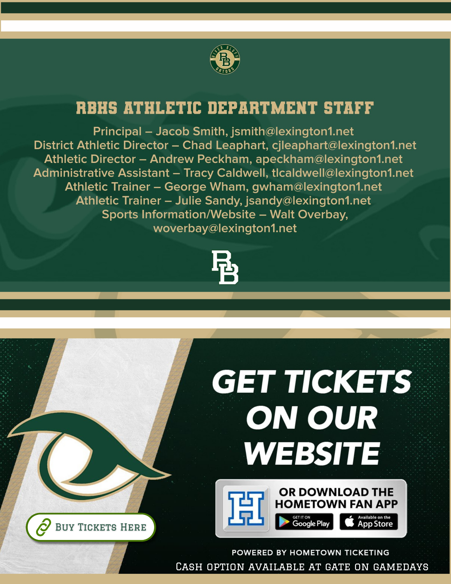 River Bluff Athletics Visitors' Guide - River Bluff