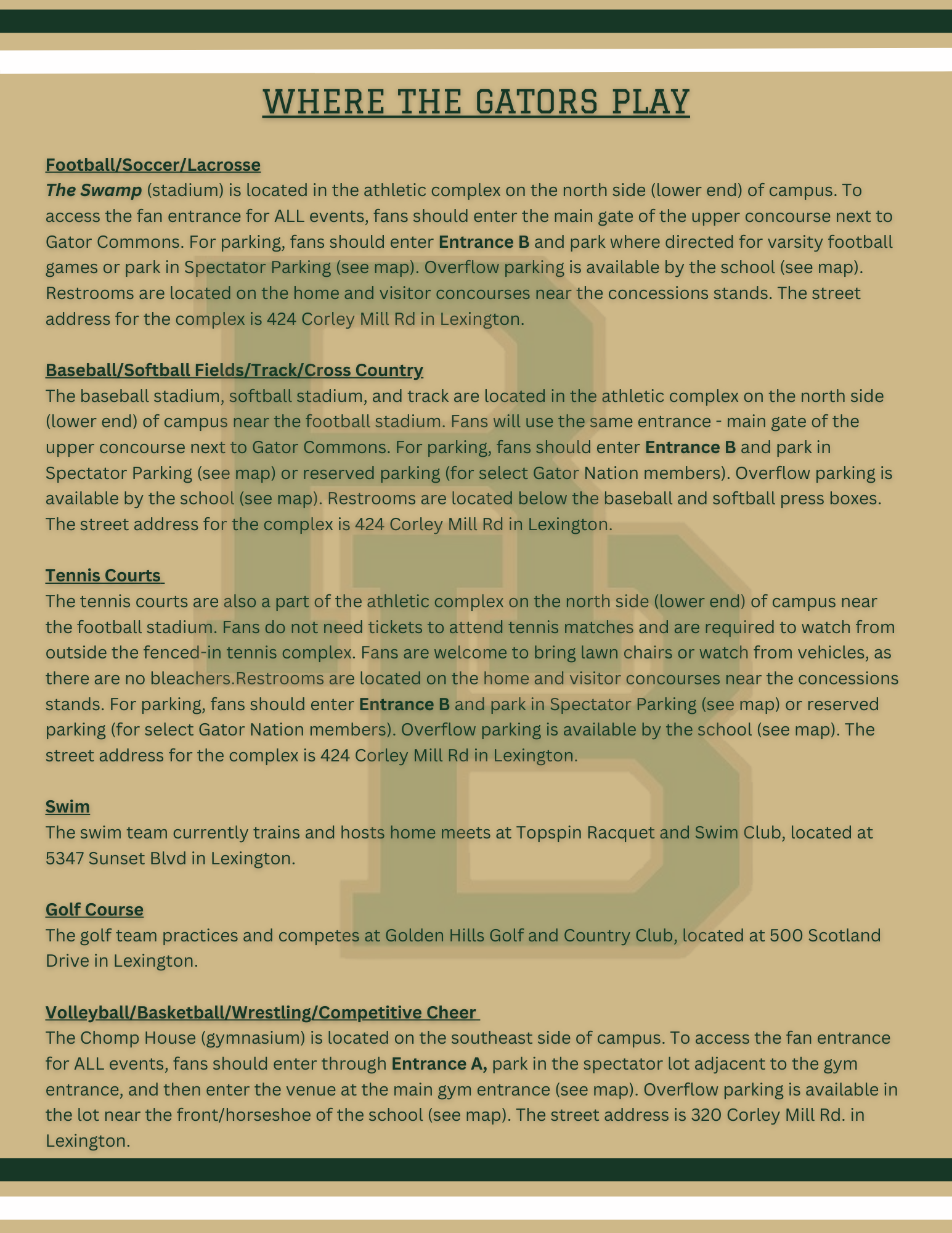 River Bluff Athletics Visitors' Guide - River Bluff