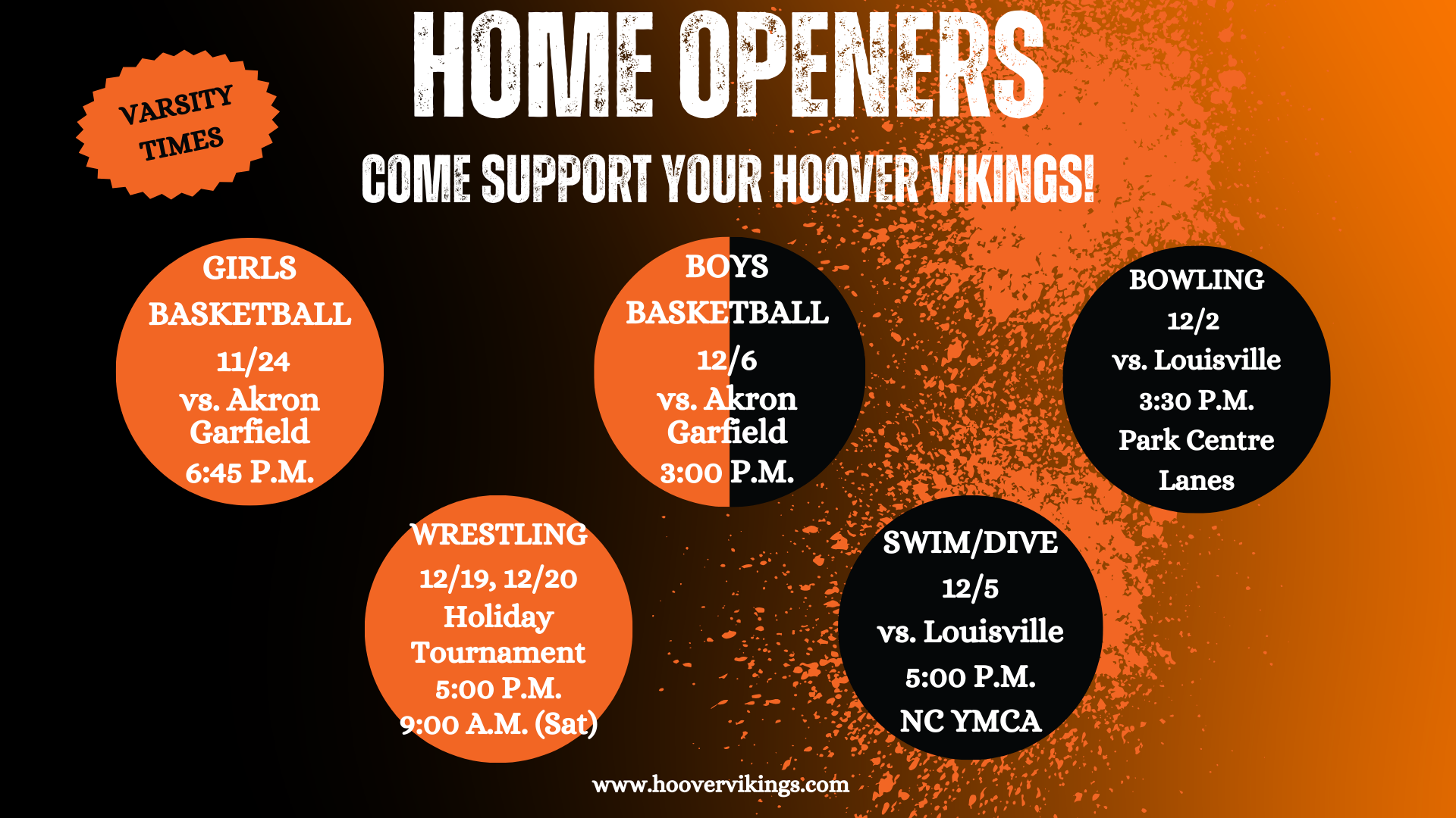 Winter Season Home Openers - Hoover High School