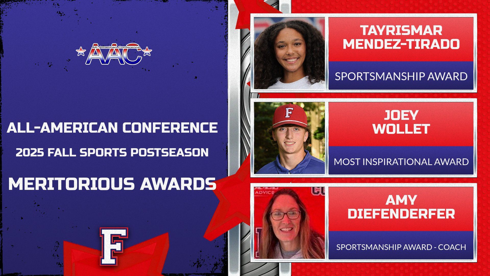AAC Honors Mendez-Tirado, Wollet, and Diefenderfer with Meritorious ...